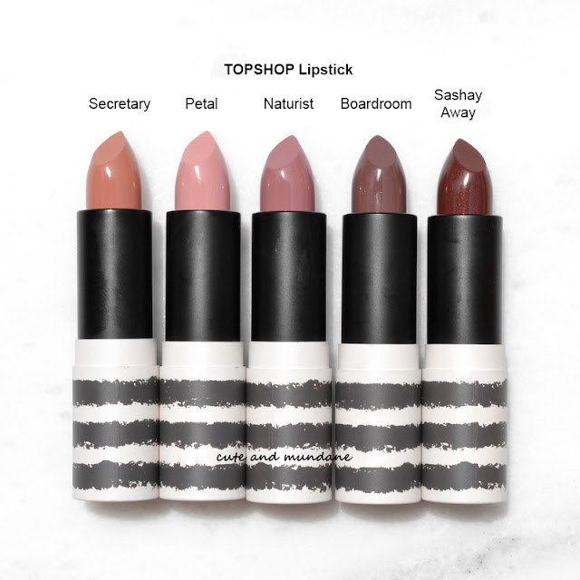 Cute and Mundane: My TOPSHOP lipstick collection review + swatches