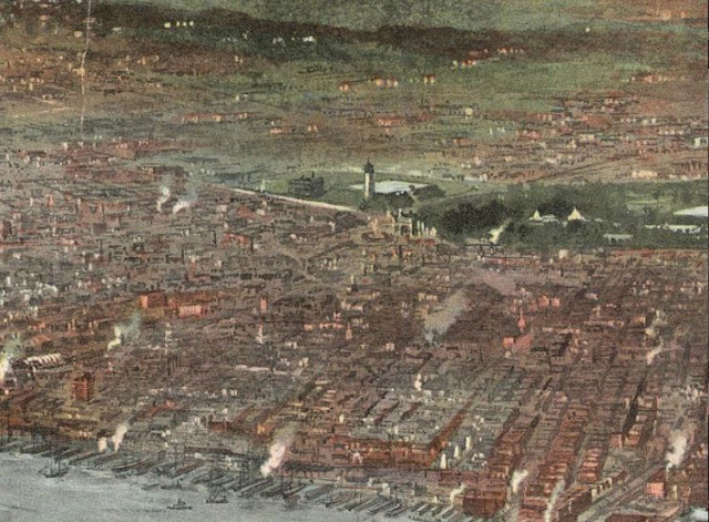 New York - History - Geschichte: New York 1897 (Chromolitograph Map)