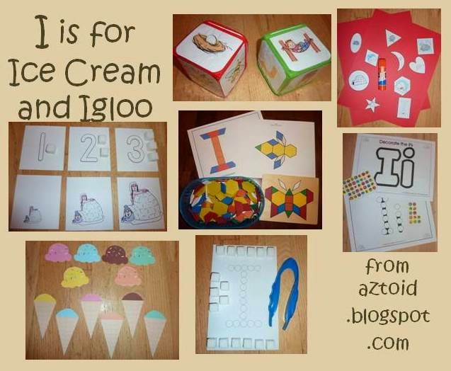 Life with a toddler: Tot School- I is for Ice Cream and Igloo