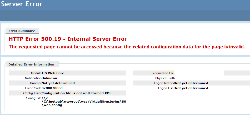 Murugesa Pandian: Corrupted Web Config in Sharepoint 2010