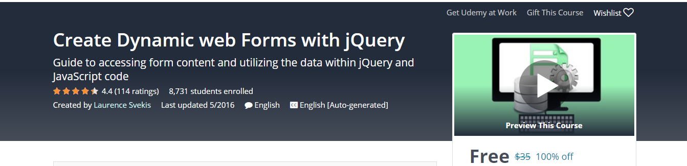 Udemy 100% courses: Create Dynamic web Forms with jQuery | Udemy Udemy 100% courses: Create Dynamic web Forms with jQuery | Udemy