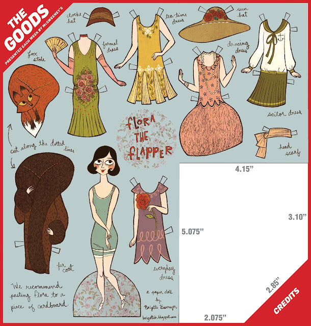 the brigette brigade: flapper paper doll for the goods