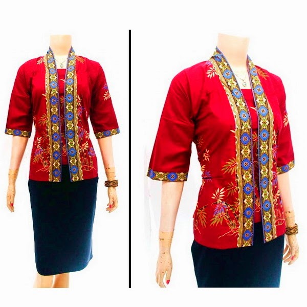 Model Blouse Batik Kerja Motif Bambu - Batik Bagoes Solo