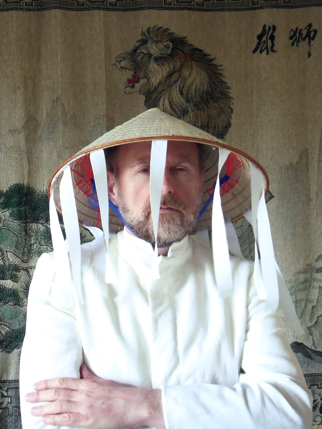 Richard in a Hat: Rice Paddy Hat With Danglely Bits