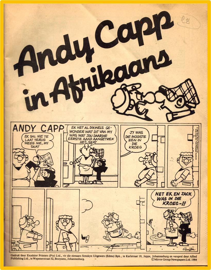 South African Comic Books: Andy Capp in Afrikaans