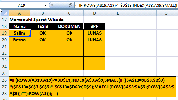 Tips-tips Rumus Excel: Tes TPA dan TOEFL