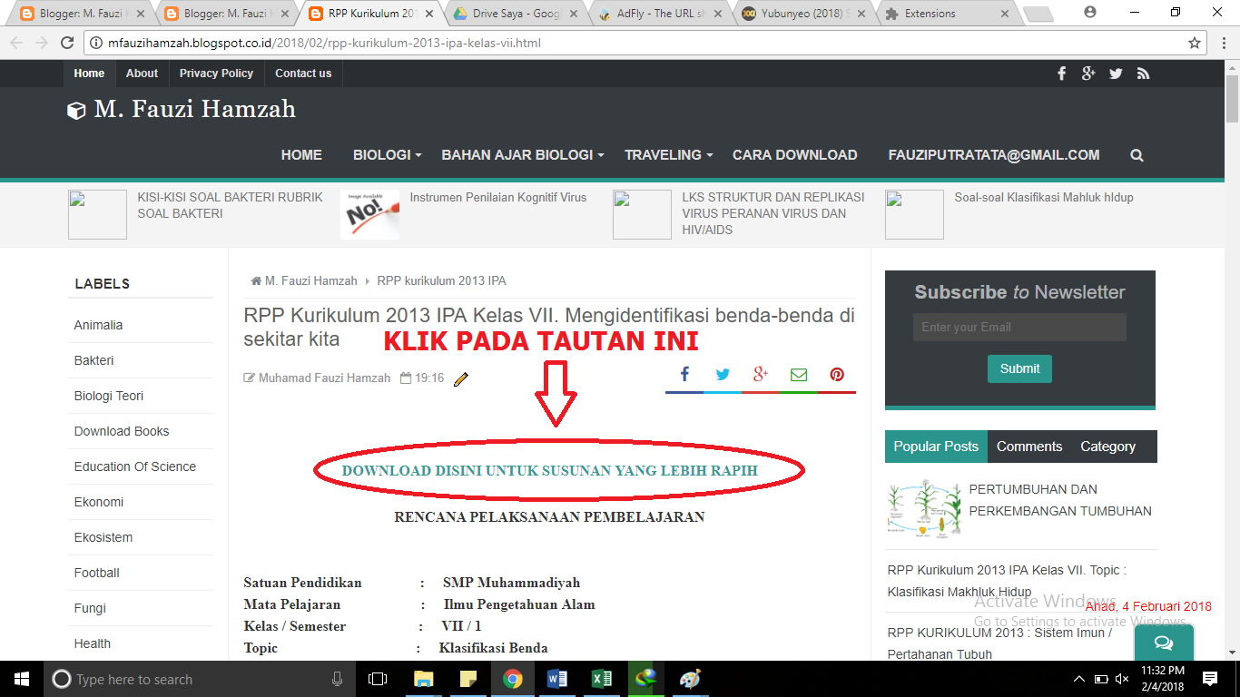 CARA DOWNLOAD FILE RPP DAN FILE LAINNYA - M. Fauzi Hamzah
