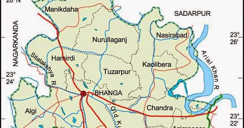 Bhanga Upazila Map, Faridpur, Bangladesh