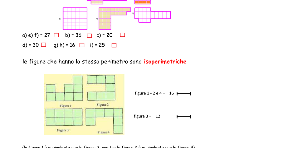 Paradiso delle mappe: Figure equivalenti - isoperimetriche - congruenti