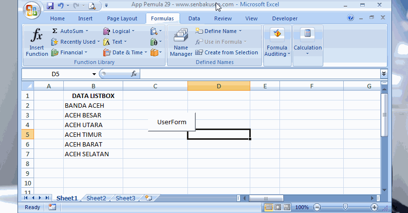 Vba Excel Pemula 29 Pengenalan Combobox Menampilkan