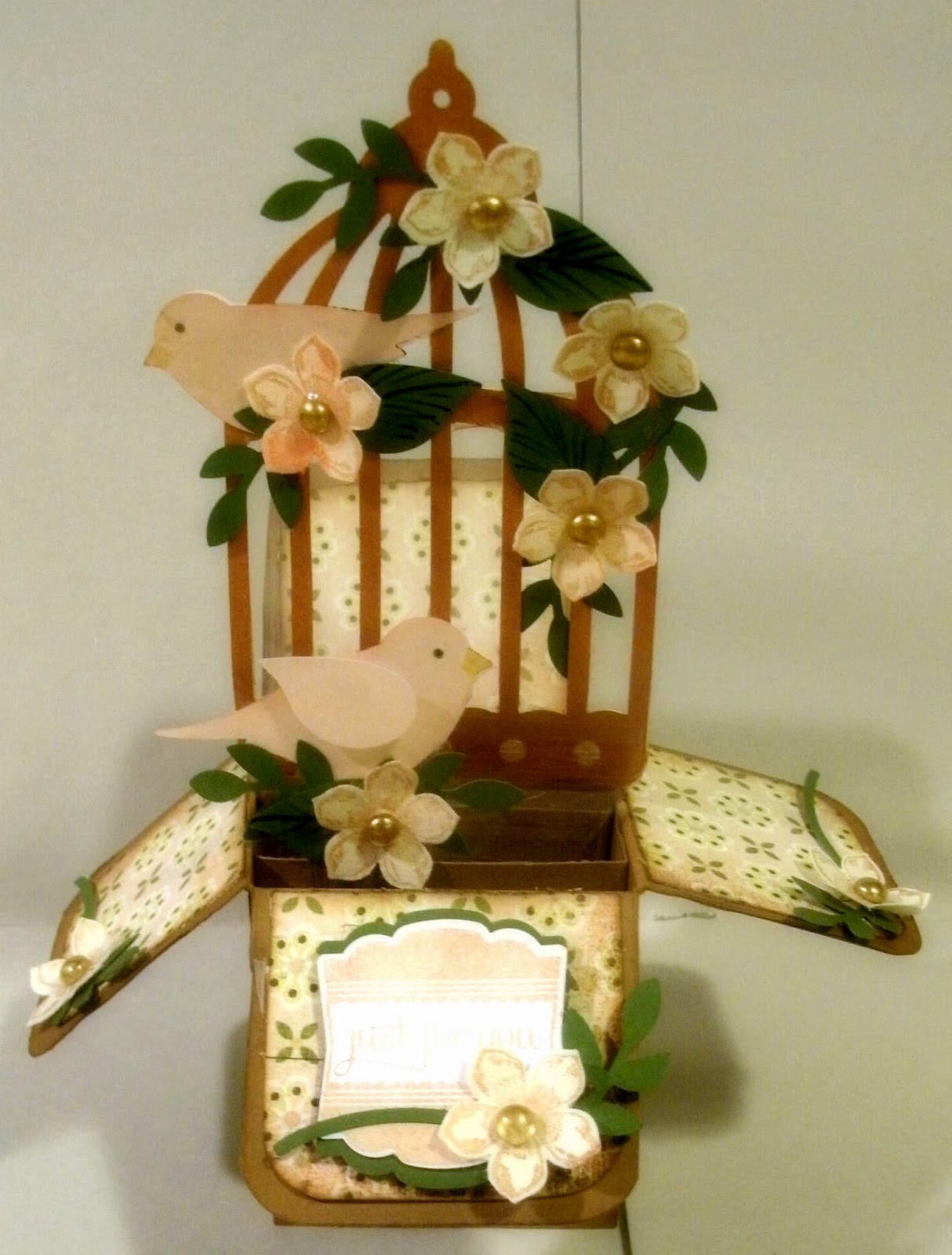 Little of this, little of that: Bird Cage Pop Up Box Card