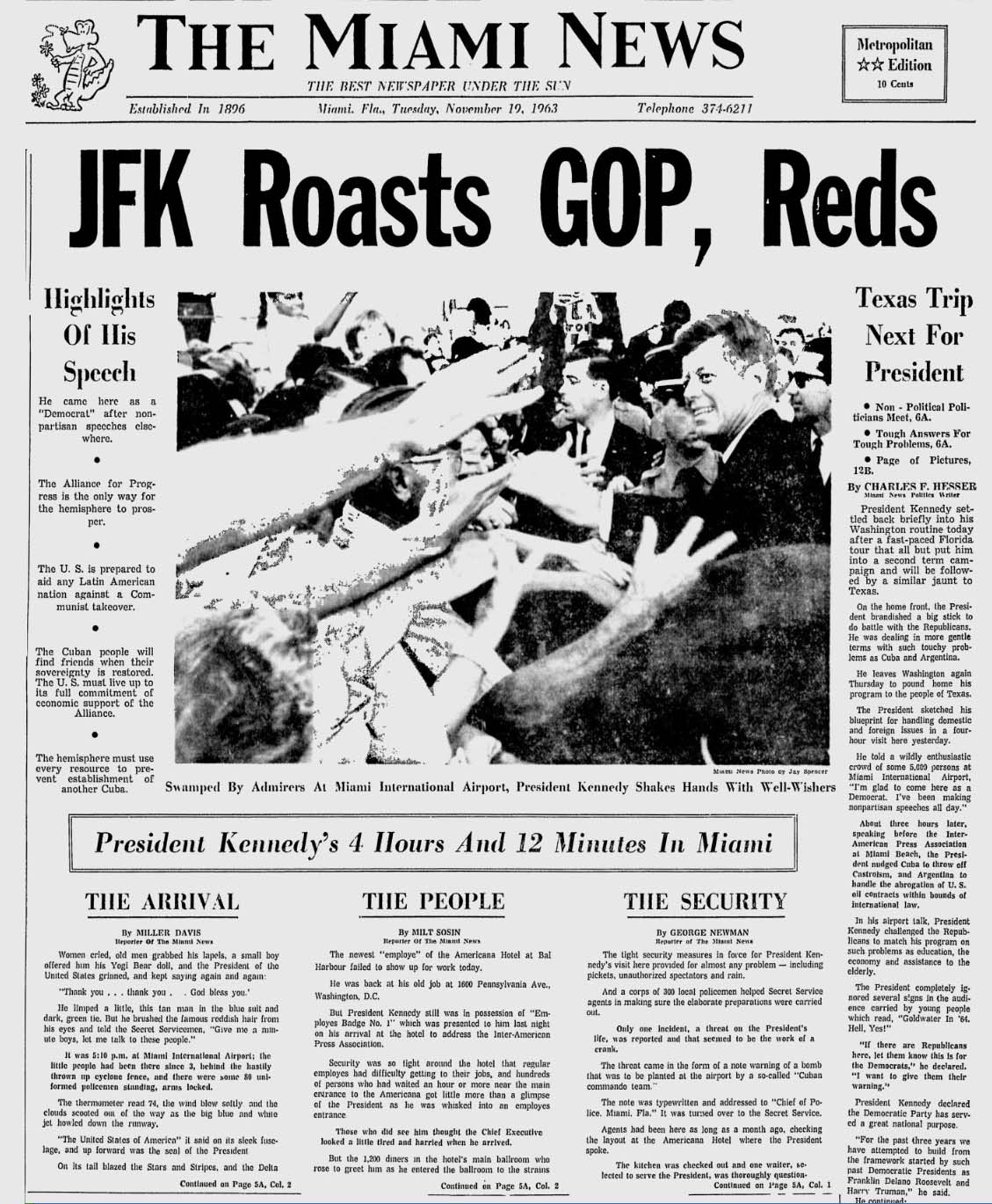 Random Pixels Blog: Nov. 18, 1963: President Kennedy visits Miami