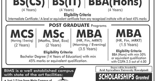 Online Taleem: Barani Institute of Management Sciences - Admission ...