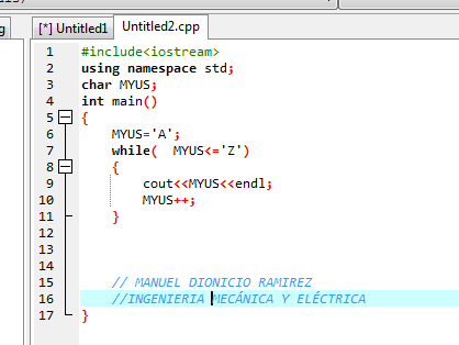 MANUEL DIONICIO RAMIREZ: EL ABECEDARIO CON EL COMANDO CHAR