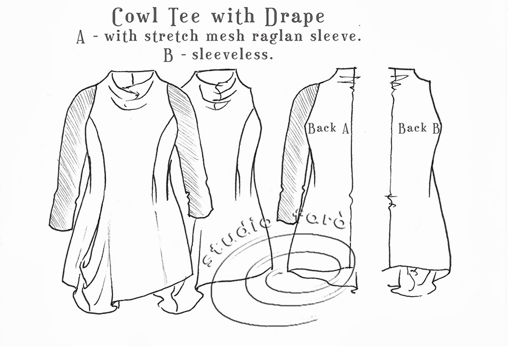 well-suited: Pattern Puzzle - Cowl Tee with Drape