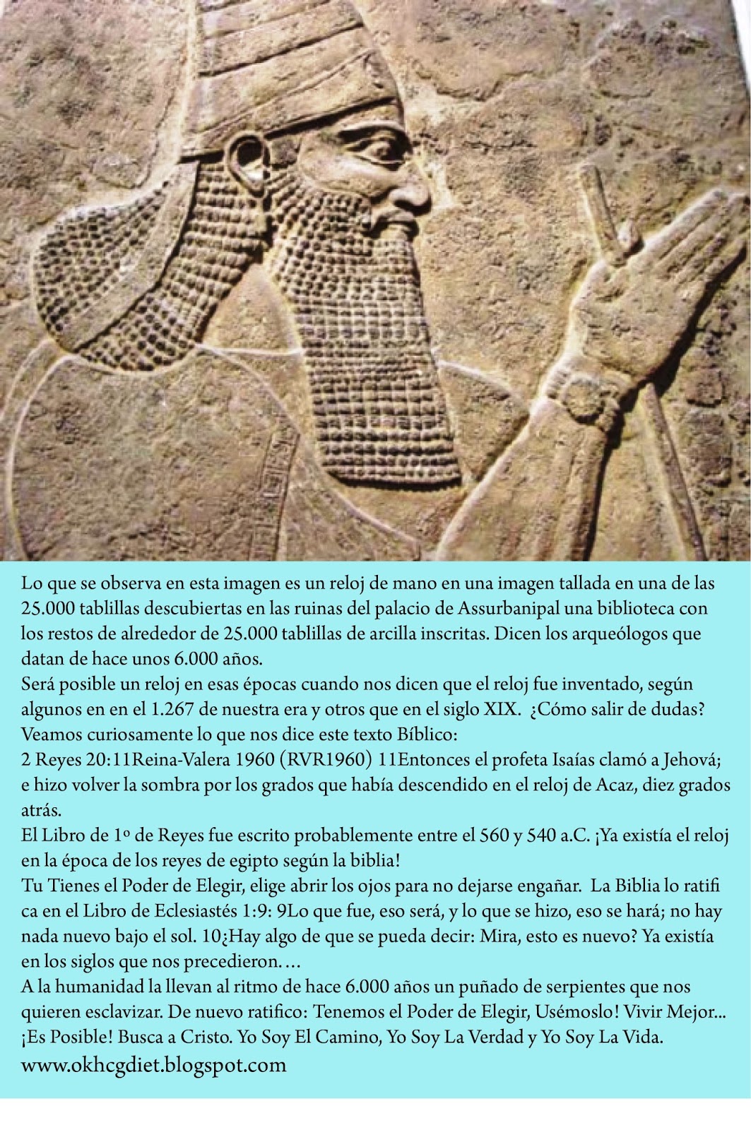 Vivir Mejor - Ok HcG Diet: EL RELOJ DE ACAZ/Por Luis Edgar Cutiva G.