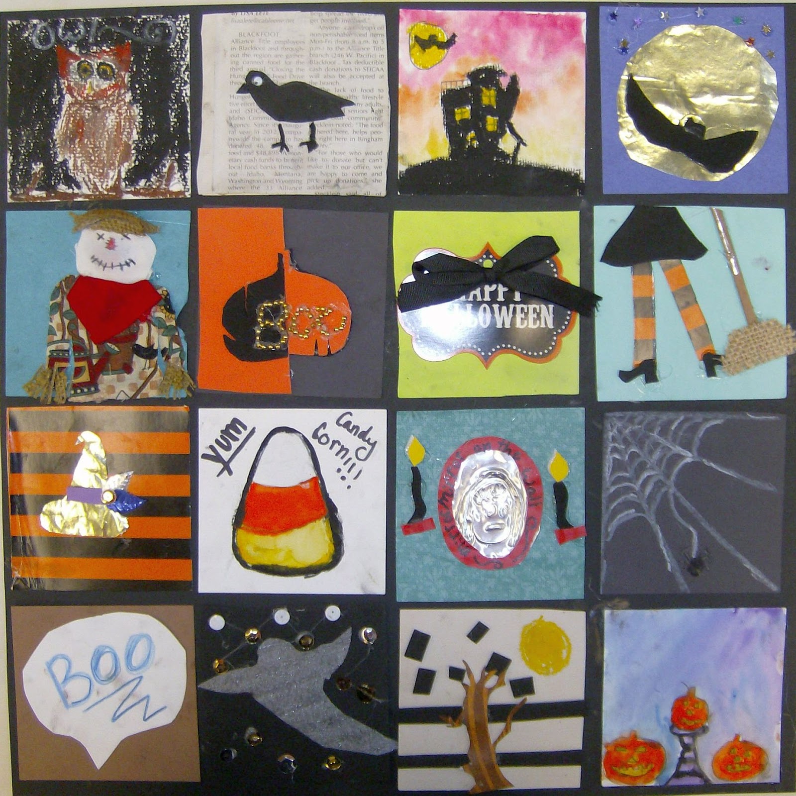 Blackfoot Art Center: Halloween Themed Mini-Art Collages