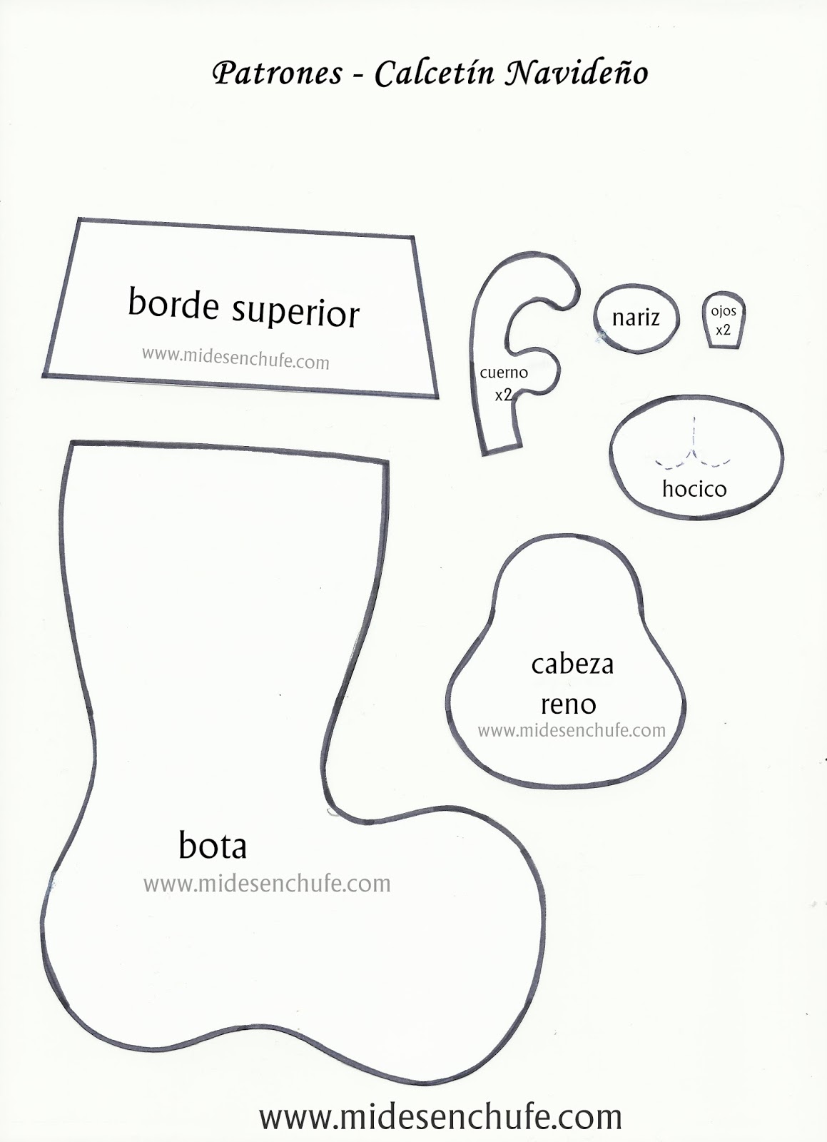 Calcetin Navideño - Videotutorial y Patrón Gratis - Mi Desenchufe