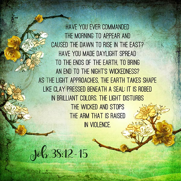 Layout for Today: Commanded the Morning to Appear