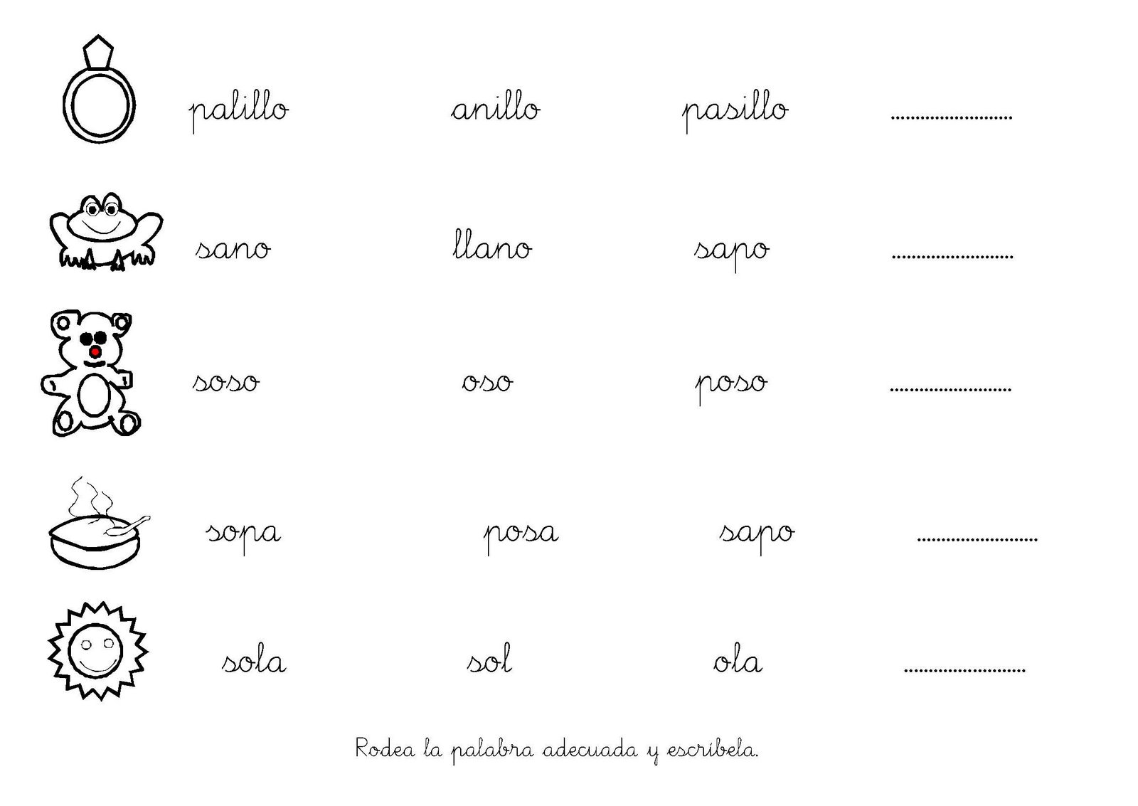 Recursos para Educación de Adultos: Caligrafía letra S