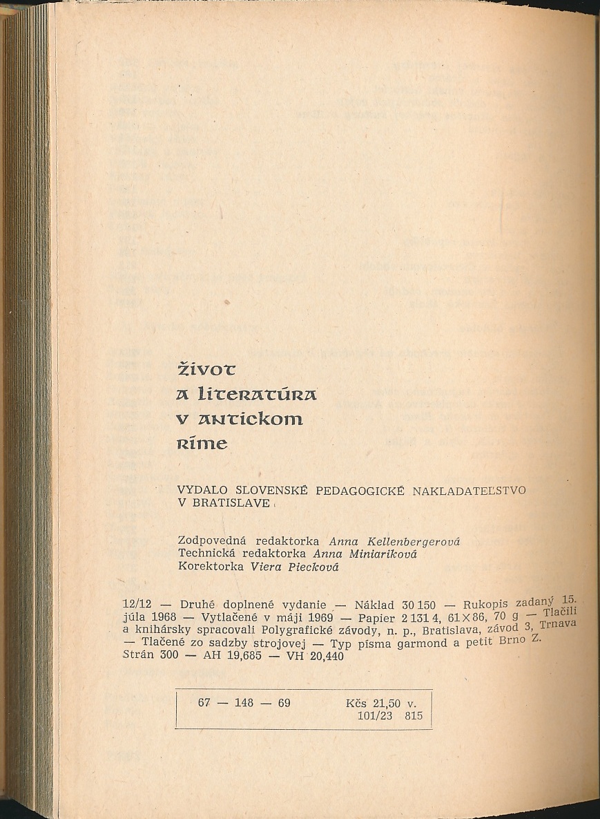antikvariát STARÉ DOBRÉ: JANOVJAK, JÁN - ŽIVOT A LITERATÚRA V ANTICKOM RÍME