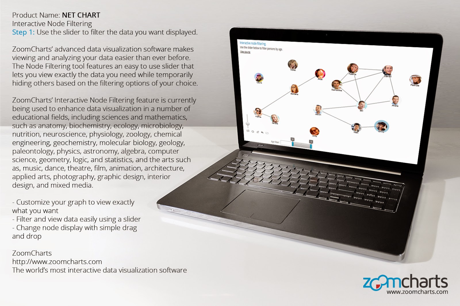 Top Data Visualization Tools: How to Use ZoomCharts Net Chart - Interactive Node Filtering on PC ...