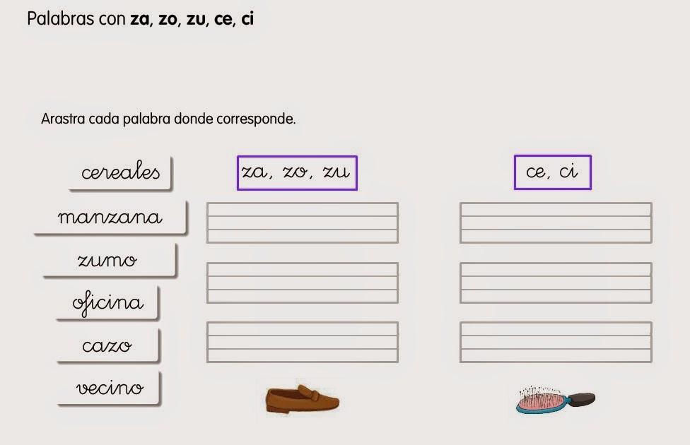 Ceip Ramón y Cajal: PALABRAS CON ZA-ZO-ZU-CE-CI