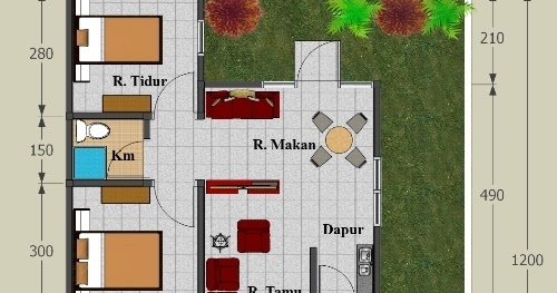 Minimalist design drawing house plan type 45 - Home Design Minimalist