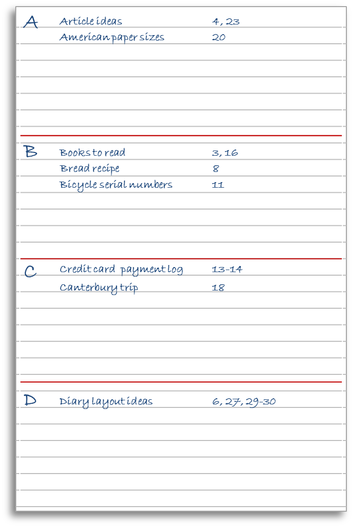My Life All in One Place: Indexing your notebook content