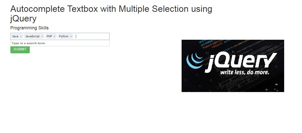 Autocomplete Textbox With Multiple Selection Using Jquery In Php Tutorial101