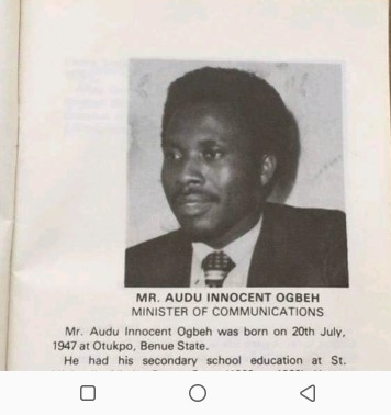 Throwback Photo Of Audu Ogbeh As Minister Of Communication In 1982 ...