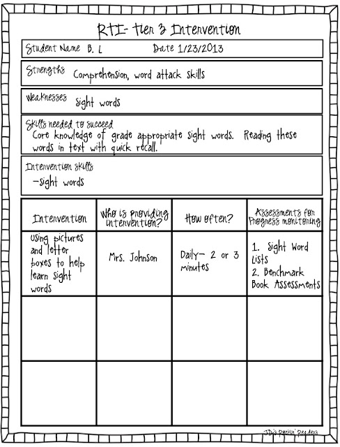 RTI Documentation | Adventures in Literacy Land