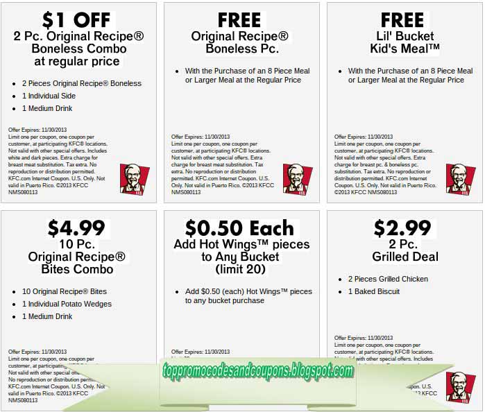 Free Promo Codes and Coupons 2023: Kfc Coupons