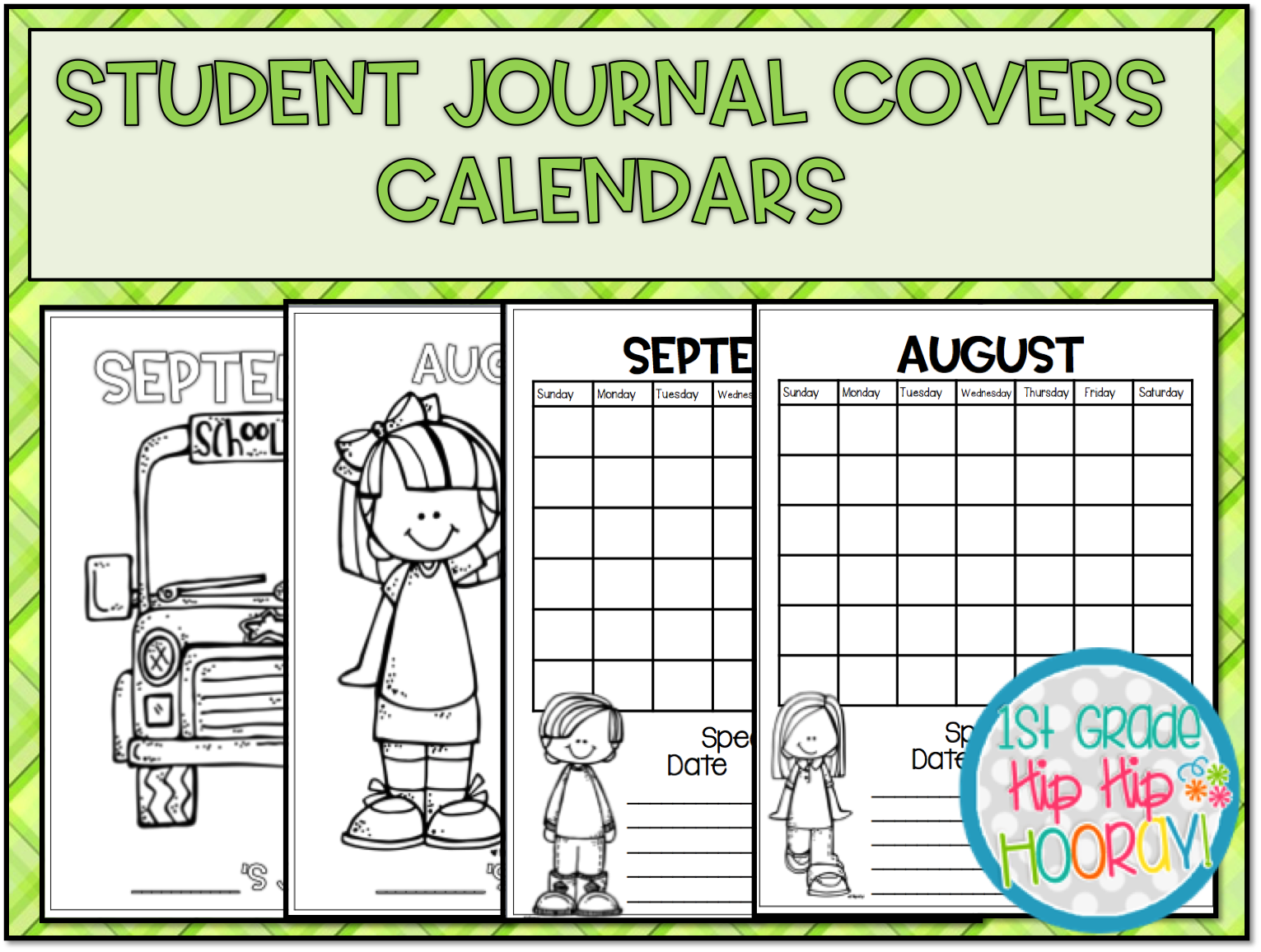 1st Grade Hip Hip Hooray!: Daily Calendars and Interactive Activities