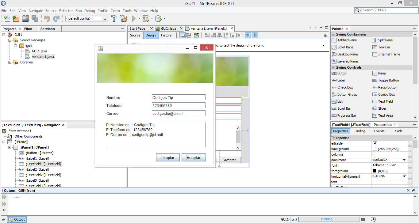 Códigos Tip: Interfaz gráfica en Java-Netbeans Parte 3