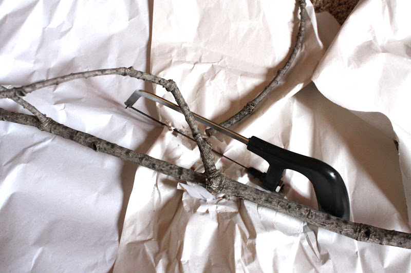 DIY: tree branch wall art