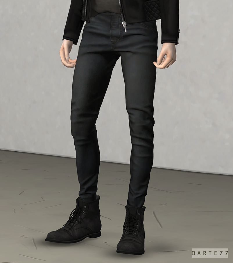 Vinyl Coated Jeans Darte77 Custom Content For Ts4 Sims 4 Male Clothes