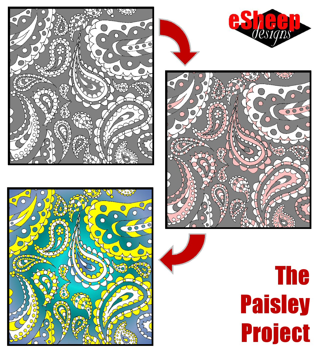 eSheep Designs: The Paisley Project: Designing Fabric with Pencil & Paper
