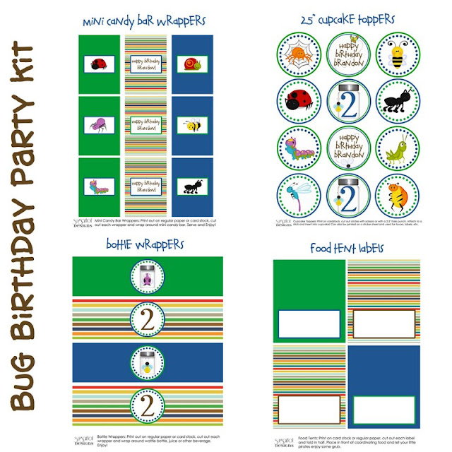 sugartotdesigns: Bug Birthday Party Kit {featured on Creative Juice}