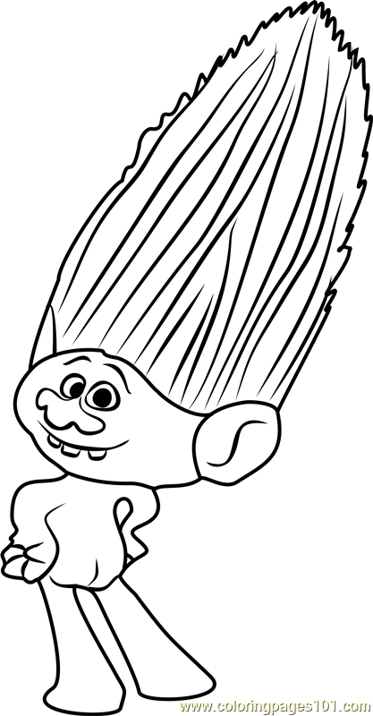 Bridget from Trolls Coloring Page Color Online - My Best Partys