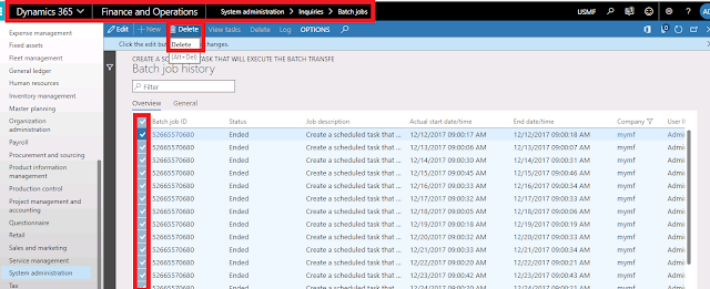 AX/D365 Technical Blog: How to clean batch job history in dynamics 365 ...
