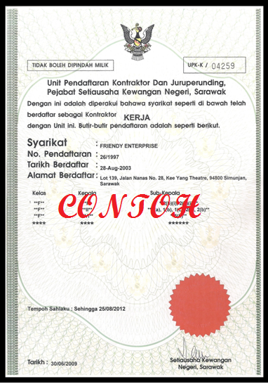 Contoh Sijil Unit Pendaftaran Kontraktor Dan Juruperunding Upkj