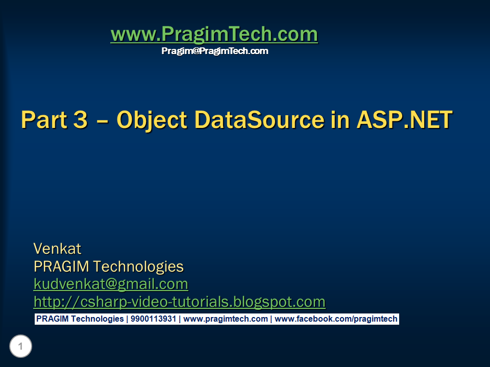 Sql Server Net And C Video Tutorial Part 3 Object Datasource In 7899
