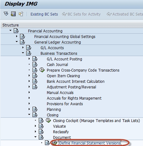 SAP FICO Central: How to create Financial Statement Version (FSV)