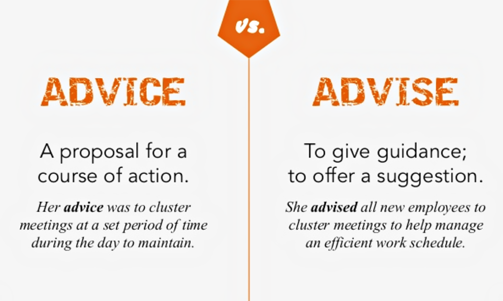 Faizal R: Advice vs Advise