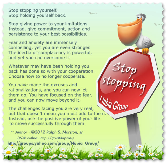 * Nubia_group Inspiration *: Stop stopping