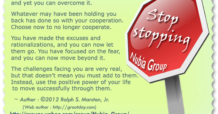 * Nubia_group Inspiration *: Stop stopping