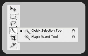 Magic Wand Tool - selects areas of a similar tone. Quick Selection Tool ...