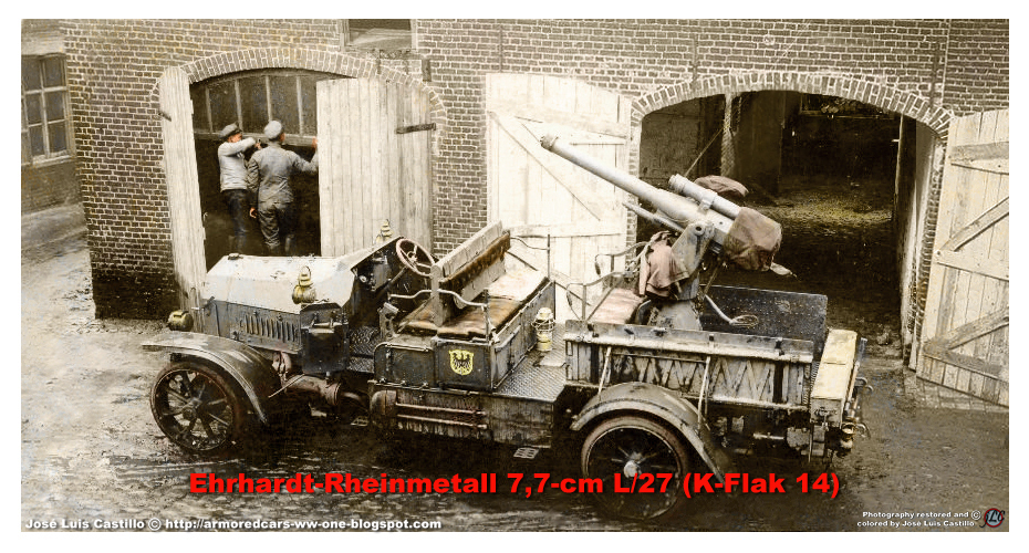 Armored Cars in the WWI: German Anti-Aircraft Semi-Armored Truck ...