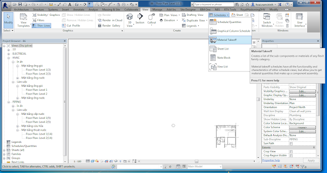 Revit Schedule - Tự học Revit MEP